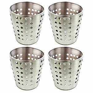 4 Set Stainless Steel Cups Kitchen Utensil Holder Utility Silverware Caddy Home 4 Kitchen Utensil Holder Utility Sturdy Stainless Steel Silverware Holder Home Office Sink Caddy Organizer Cutlery