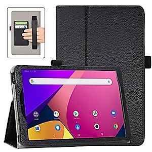 DMLuna Case for TCL Tab 8 LE 8" Tablet (Model: 9137W) 2023 Release, (Not Fit TCL Tab 8 Model: 9038S), Folio Premium PU Leather Stand Cover with Hand Strap/Card Slot, Black