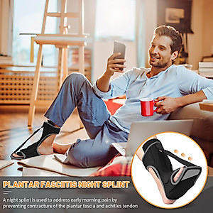 Acankn Plantar Fasciitis Night Splint: Adjustable Plantar Fasciitis Brace with Arch Support | Dorsal Night Splint for Women Men | Dual Effective Plantar Fasciitis Relief Achilles Tendonitis Foot Drop Heel Pain Black