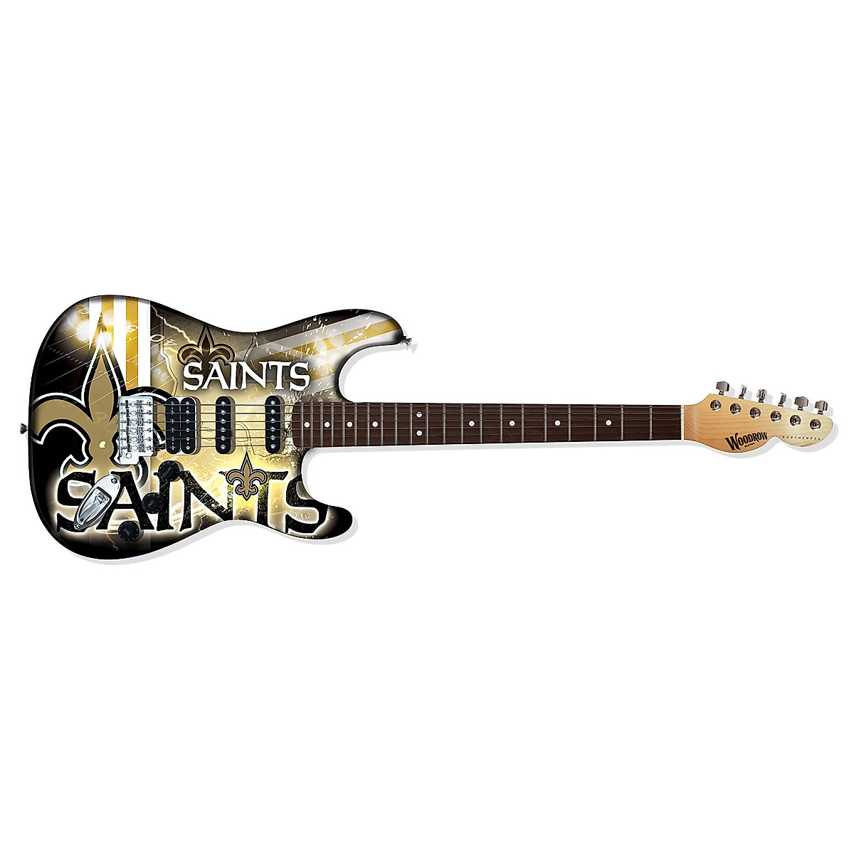 Woodrow Guitar by The Sports Vault NFL New Orleans Saints Northender Electric Guitar
