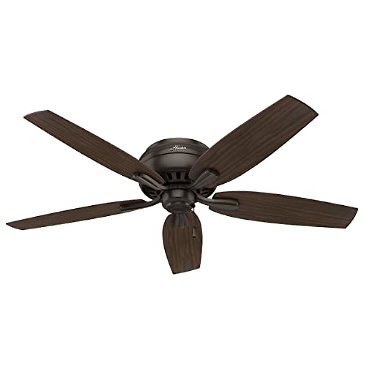 Hunter Fan Company, 53314, 52 inch Newsome Premier Bronze Low Profile Ceiling Fan with LED Light Kit and Pull Chain