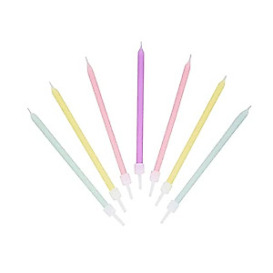Talking Tables Pack of 16 - Size 10cm Pastel Birthday Candles Make Your Cake Extra Special This Year.