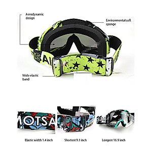 Wonzone Motocross Winter Sports Snowmobile Snowboard Ski Goggles Anti-Fog UV Protection,Windproof Eyewear Protective Glasses (Pink, Clear)