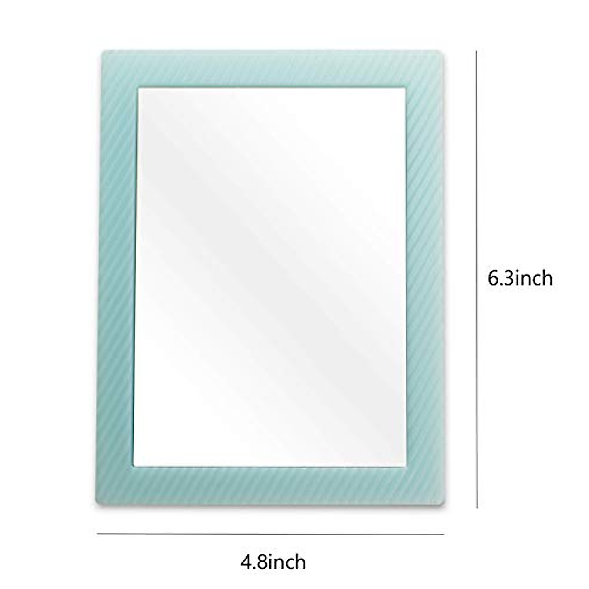 2 Pack Magnetic Locker Mirror for School Locker, Refrigerator, Office Cabinet, 6.3" x 4.8", Locker Accessories Rectangular Mirror for Girls and Boys (Soft Mint and White)