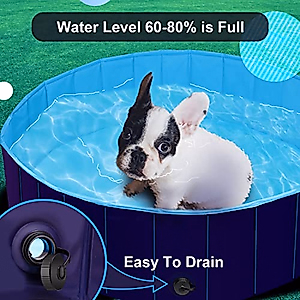 47 inch Large Dog Swimming Pool,Foldable Dog Pool Collapsible Hard Plastic Dog Swimming Pool Portable Bath Tub for Kids Dogs and Cats Pet Wading Pool for Indoor and Outdoor