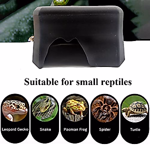 Reptile Hideout Box with Sink Humidification Hide Cave Lizard Hideaway with Water Increase Humidity Amphibian Habitat Decor for Lizard Snake Chamelon Frog Turtle Iguana Gecko