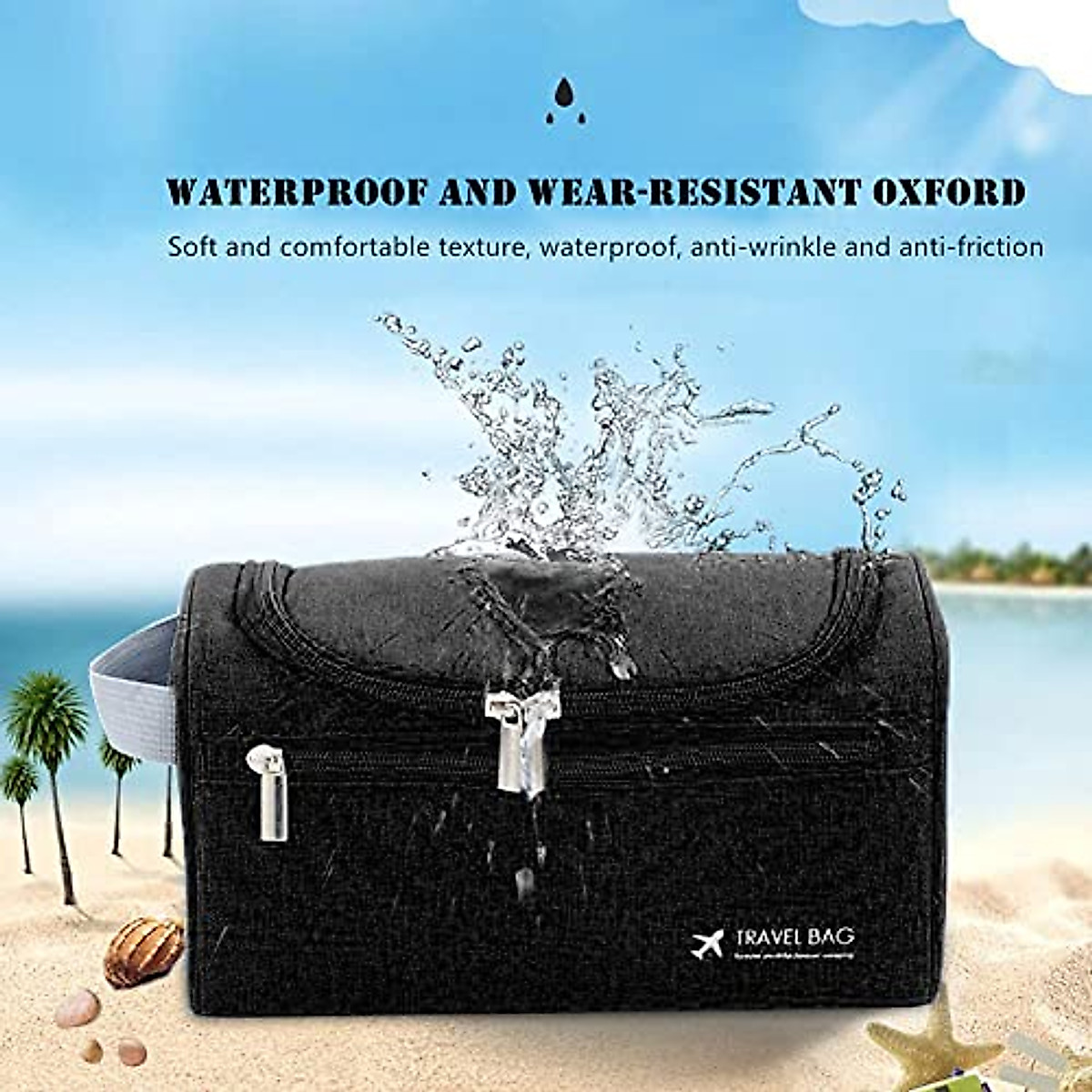 NuAngela Toiletry Bag for Men Women, Hanging Dopp Kit Water Resistant, Portable Makeup Organizer Wash Cases For Bathroom Shower, Travel Shaving Kit Bags (Pink)