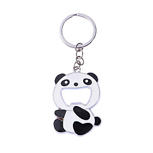 Toyvian Panda Bottle Opener Keychains Cute Chinese Panda Beer Wine Beer Soda Bottle Opener Lid Lifters