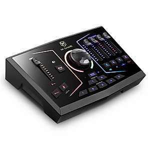 M-Game RGB Dual USB Audio Interface Mixer for Streaming and Gaming with XLR Microphone in, Optical in, Voice FX, Sampler, RGB Lights and Software