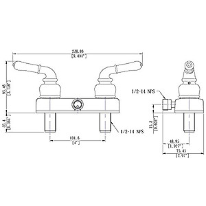Builders Shoppe 2001BN/3220BN/4120BN RV Bathroom Faucet with Matching Hand Shower Combo Brushed Nickel Finish