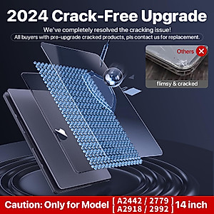 Soonjet for MacBook Pro 14 inch Case 2023-2021 M3 Pro/Max A2918 A2992 M2 A2779 M1 A2442 [100% Match Official Color] [Scientific Slim] Protective Hard Case Matte Cover for Laptop - Space Gray Clear