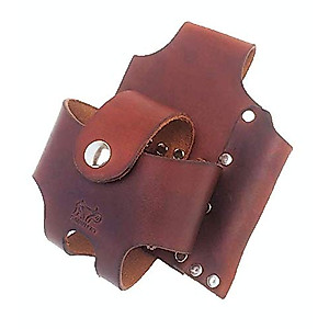 Basket Style Tape Measure Holder with Pencil Pouch (Dark Brown)