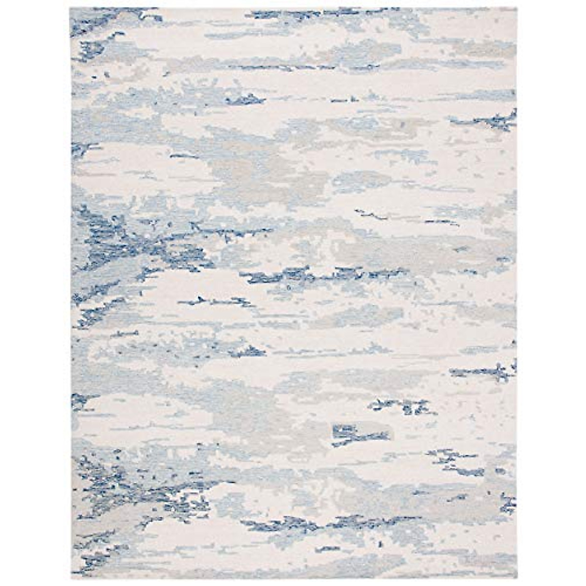 SAFAVIEH Abstract Collection 9' x 12' Ivory/Blue ABT465A Handmade Abstract Premium Wool Area Rug