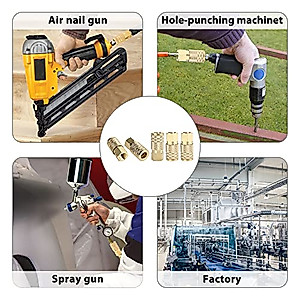 hynade 1/4 Inch NPT Brass Female Air Coupler, Pneumatic Plugs, Air Plug(1/4'' M-NPT)