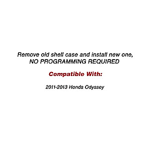 KeylessOption Keyless Entry Remote Uncut Key Blade Fob Shell Case Cover Buttons for Odyssey N5F-A04TAA (Pack of 2)