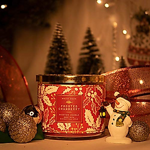 White Barn 3-Wick Candle w/Essential Oils - 14.5 oz - 2020 Holidays Scents! (Frosted Cranberry)