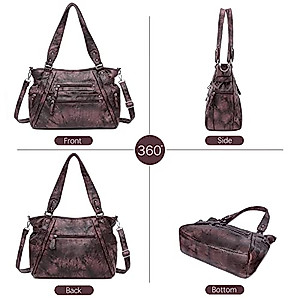 Hobo Bags for Women Handbags Large Ladies Tote Bucket Bag Washed Leather Shoulder Bags Crossbody Purse