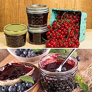 SPANLA Small Mason Jars with Lids, 40 PACK Canning Jars 4 oz Mini mason jars with Lids and Bands 4 oz Glass Jars Ideal for Jelly Jam, Honey, Wedding Favors, DIY Spice Jars