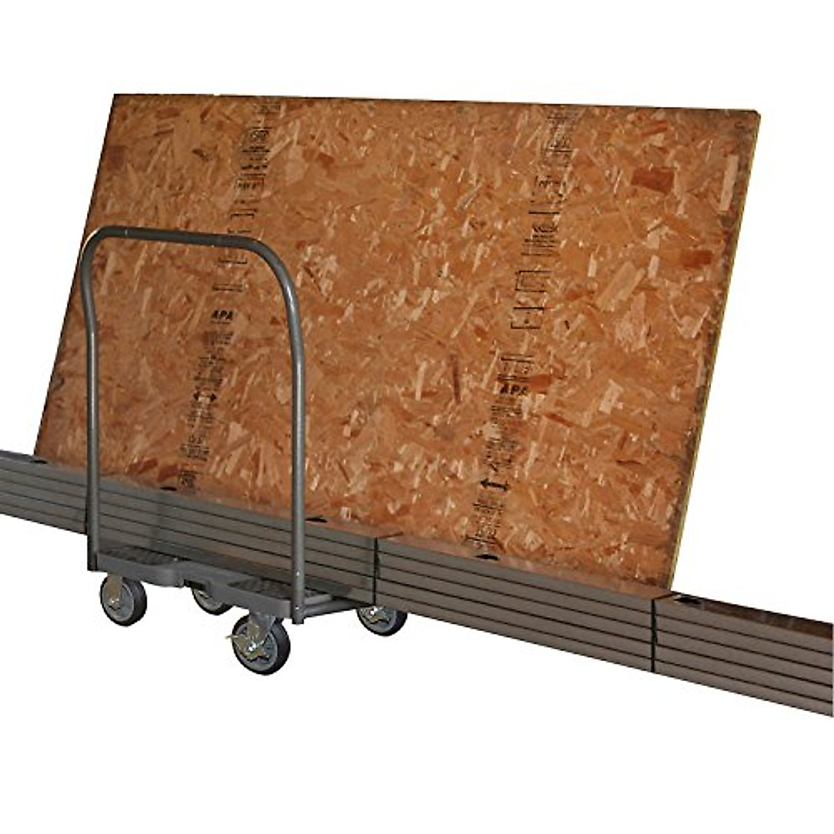 SNAP-LOC 1500 LB All-Terrain Panel CART Dolly Black with Steel Frame, 6 inch Solid Rubber casters, Panel Bars and Optional E-Strap Attachment