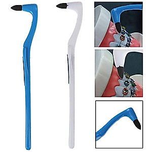 Chironal 2Pcs Portable interdental Brush Orthodontic Toothbrush Small Head Soft Correction Teeth Brace Clean Wisdom Toothbrush Dental