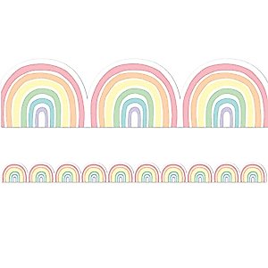 Teacher Created Resources Pastel Pop Rainbows Die-Cut Border Trim, 35 Feet