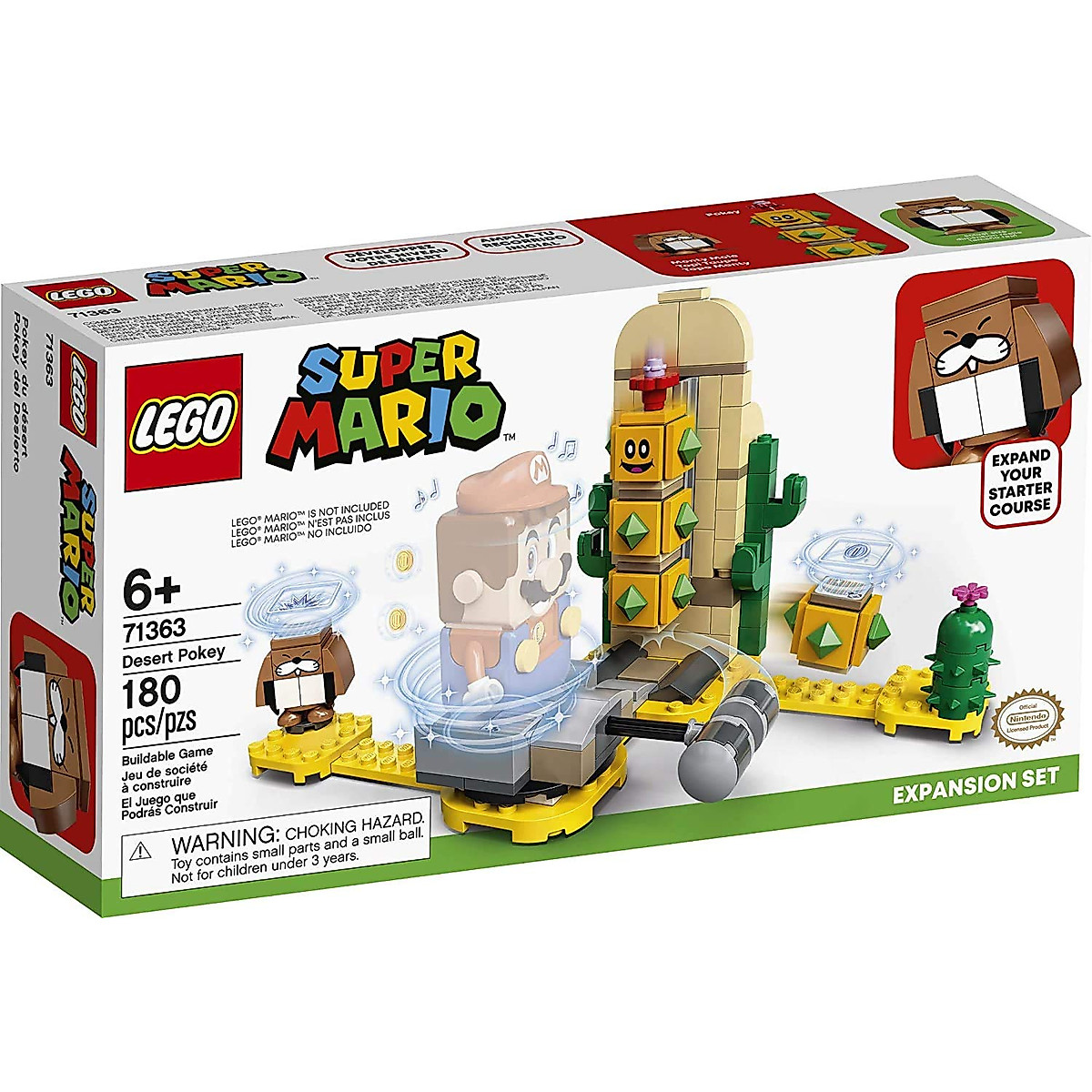 LEGO Super Mario Desert Pokey Expansion Set 71363 Building Kit; Toy for Creative Kids to Combine with The Super Mario Adventures with Mario Starter Course (71360) Playset (180 Pieces)