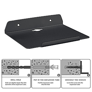 8" Floating Metal Wall Shelf,Floating Shelves For Wall,Wall Mounted Shelves For Speakers,Small Floating Wall Shelf With Lip,Organizer And Storage For Bedroom Bathroom Living Room Kichen Garage(Black)