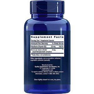 Life Extension Boron 3mg 180 Veg Caps - Triple Boron Complex with Boron Citrate, Glycinate, Aspartate - 3 mg Capsules - Enhanced with Vitamin B2