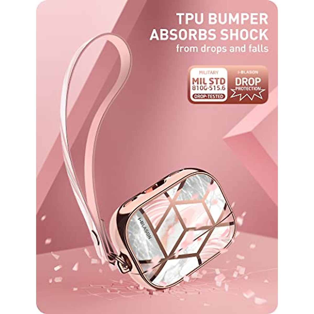 i-Blason Cosmo Designed for Airpods Pro 2 Case & Airpods Pro Case, 360° Protective Stylish Case Cover (2019/2022) Compatible with Apple AirPods Pro (Marble)