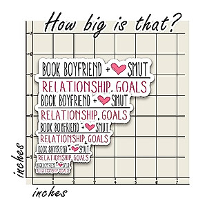 Miraki Book Boyfriend + Smut Sticker, Book Lover Sticker, Planner Sticker, Water Assitant Die-Cut Vinyl Stickers Decals for Laptop Phone Kindle Journal Water Bottles, Sticker for Women