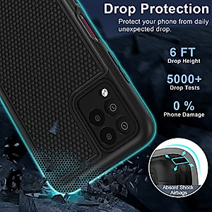 FNTCASE for REVVL 6 PRO 5G Case: T-Mobile REVVL 6 Pro Cover - Shockproof Protective Phone Cases with Textured Shell Protection (Black)
