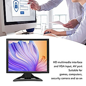 17 Inch LED Monitor with VGA, AV, BNC, DC, USB, HD Multimedia Interface, 1280x1024 Portable Computer Monitor with Dual Speakers and Remote Control for Family Entertainment