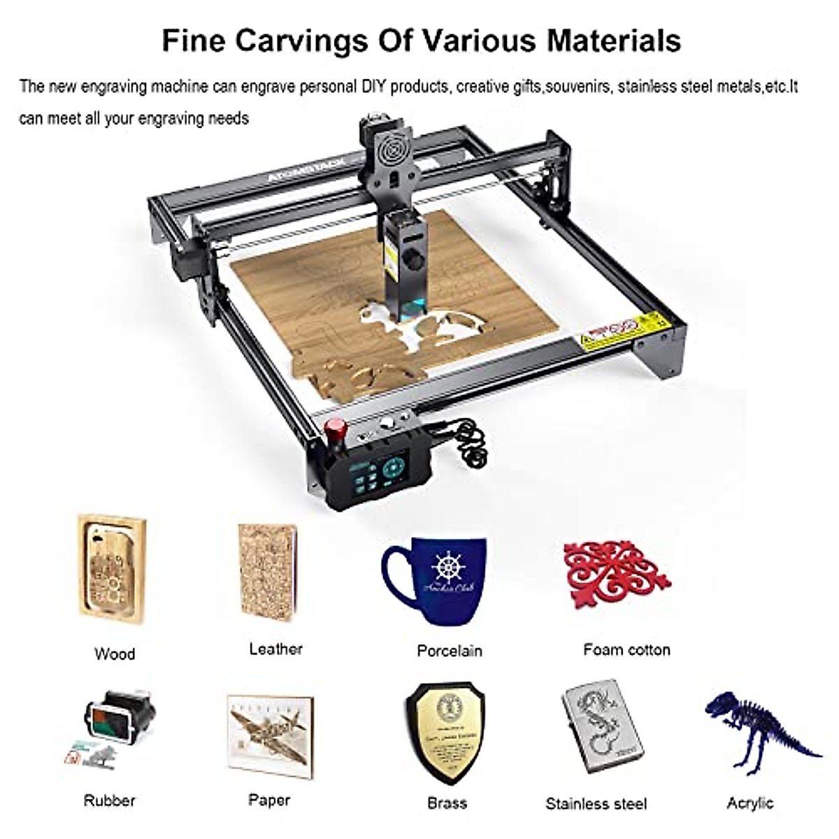 ATOMSTACK X7 Pro 50W Laser Engraver, Laser ingravor Cutter, 10W Output Power CNC Laser Engraver Cutting Machine, Eye Protection Fixed-Focus, DIY Laser Marking for Wood and Metal, 400x410mm