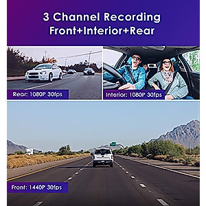 【Bundle: VIOFO A139 3CH with CPL + Microphone Kit】 3 Channel Dash Cam WiFi GPS VIOFO A139, Front+Interior+Rear 1440P+1080P+1080P Triple Car Dash Camera w/CPL, IR Night Vision, Parking Monitor