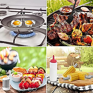 Griddle Accessories, 37 PCS Stainless Steel Grilling Kit, Flat Top Grill Accessories for Blackstone and Camp Chef, Barbecue Utensil Gift with Basting Cover, Thermometer, Meat Injector & Meat Claws