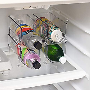 ELTOW Stackable Plastic Wine Rack - Modular Wine Bottle Organizer - Wine Holder for Fridge - Storing Champagne and Water Bottles - for Bar, Countertop, Dining Room Display, Heavy Duty, Clear (3-Pack)