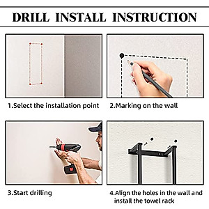 Kasxerku Towel Racks for Bathroom Wall Mounted, Stainless Steel Bath Towel Holder Wall Towel Rack for Rolled Towels, Modern Small Space Bathroom Towel Storage, Frosted Black Bathroom Organizer