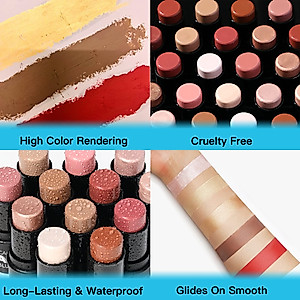 3 Pcs Cream Contour Sticks, Shades with Highlighter & Shadow & Blush, Shimmer Cream Powder Waterproof and Long-lasting Face Cosmetics, Non-greasy Face Brightens & Blush Sticks.