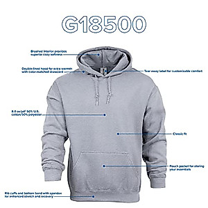 Gildan Adult Fleece Hoodie Sweatshirt, Style G18500, Multipack, White (1-Pack), Large