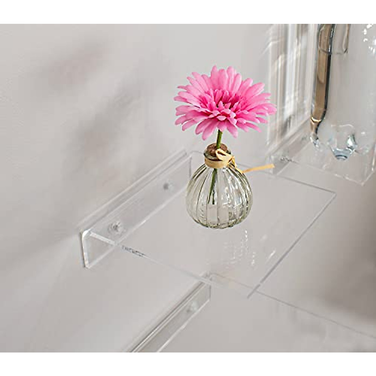 Squared Corner Clear Acrylic Floating Shelf (10" x 10")