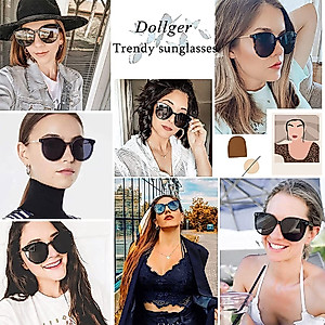 Dollger Polarized Cat Eye Sunglasses for Women Trendy mirrored Oversized UV Protection Fashion 90s Sunglasses PINK Shades