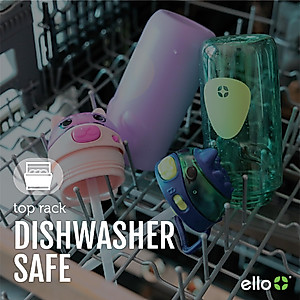 Ello Ellies 12oz Vacuum Insulated Stainless Steel Kids Water Bottle with Straw and Built-in Carrying Handle and Leak-Proof Locking Lid for School Backpack, Lunchbox and Outdoor Sports, Unicorn