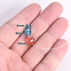 VIVP 8mm Crystal Glass Beads for Jewelry Making,Jet Black Faceted Round Glass Beads for Crafts Bracelet,Crystal Spacer Beads for Jewelry Making DIY Necklace Bracelet Earring（70pcs）