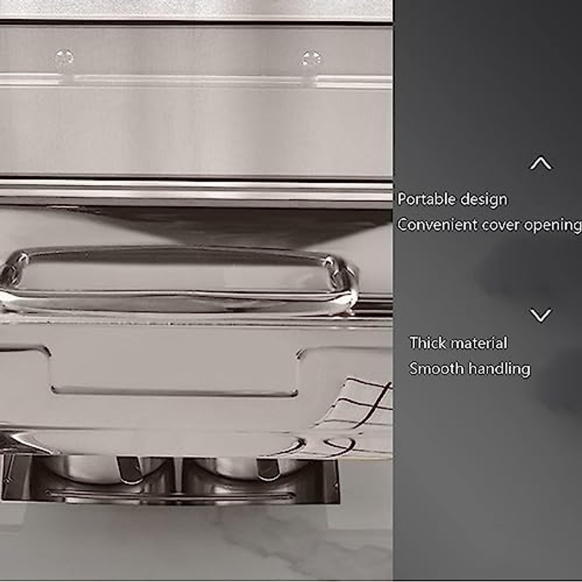 Food Warming Buffet Servers - Stainless Steel Buffet Hot Plates, Table Buffet Heaters, Covered Servers, Food Warmers for Party Buffets, Fondue Buffet Sets.(Size:9L,Color:semi-Gilding) (Semi Gilding)