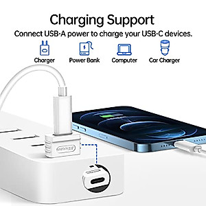 Jieconn USB C to USB Adapter, [4 Pack] USB-C Female to USB-A Male Adapter,USB to USB C Adapter Fast Charging Converter Compatible with iPad,Apple iWatch Watch Series 7 SE,iPhone12/13 Pro, Black/White