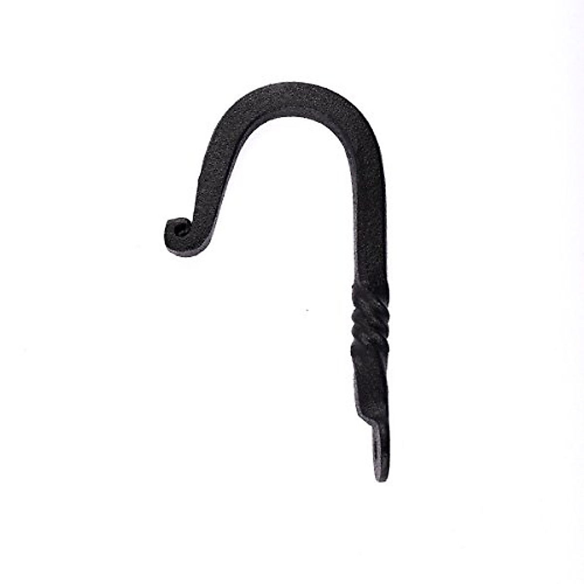Renovators Supply Bathroom Hooks 3.5 in. Black Wrought Iron Wall Mount Hooks for Hanging Robe, Towel, Hat, or Jewellery with Mounting Hardware