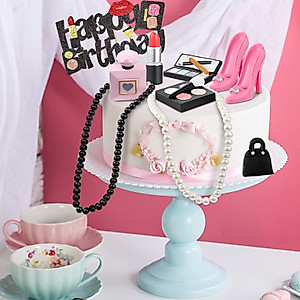 10 Pcs Makeup Cake Topper Cosmetics Birthday Makeup Cake Decorations 3D Resin Bridal Shower Cake Topper Lipstick Perfume Eye Shadow Blush Spa Theme Party Supplies for Girls Women Makeup Birthday Party