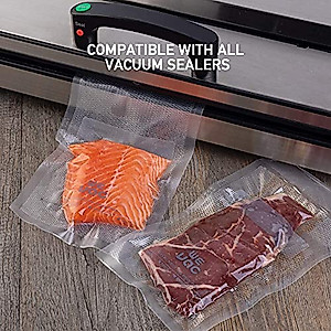 Wevac 8''x100' & 11''x100' 2 Rolls Food Vacuum Seal Roll Keeper with Cutter, Ideal Vacuum Sealer Bags for Food Saver, BPA Free, Commercial Grade, Great for Storage, Meal prep and Sous Vide