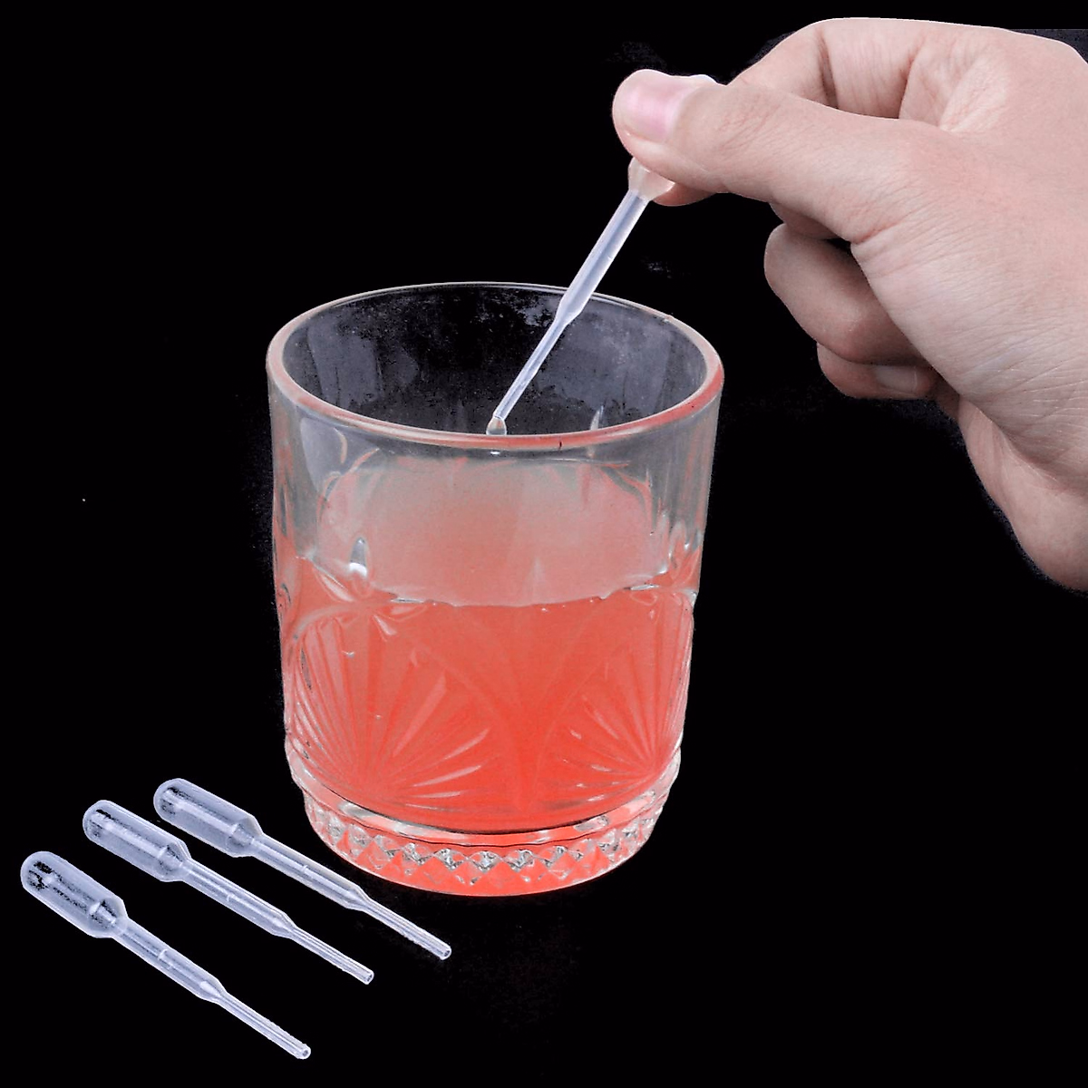 BronaGrand 200 Pieces Graduated Transfer Pipettes Plastic Eye Dropper Disposable Essential Oils Pipettes,Clear,Capacity 0.2ml