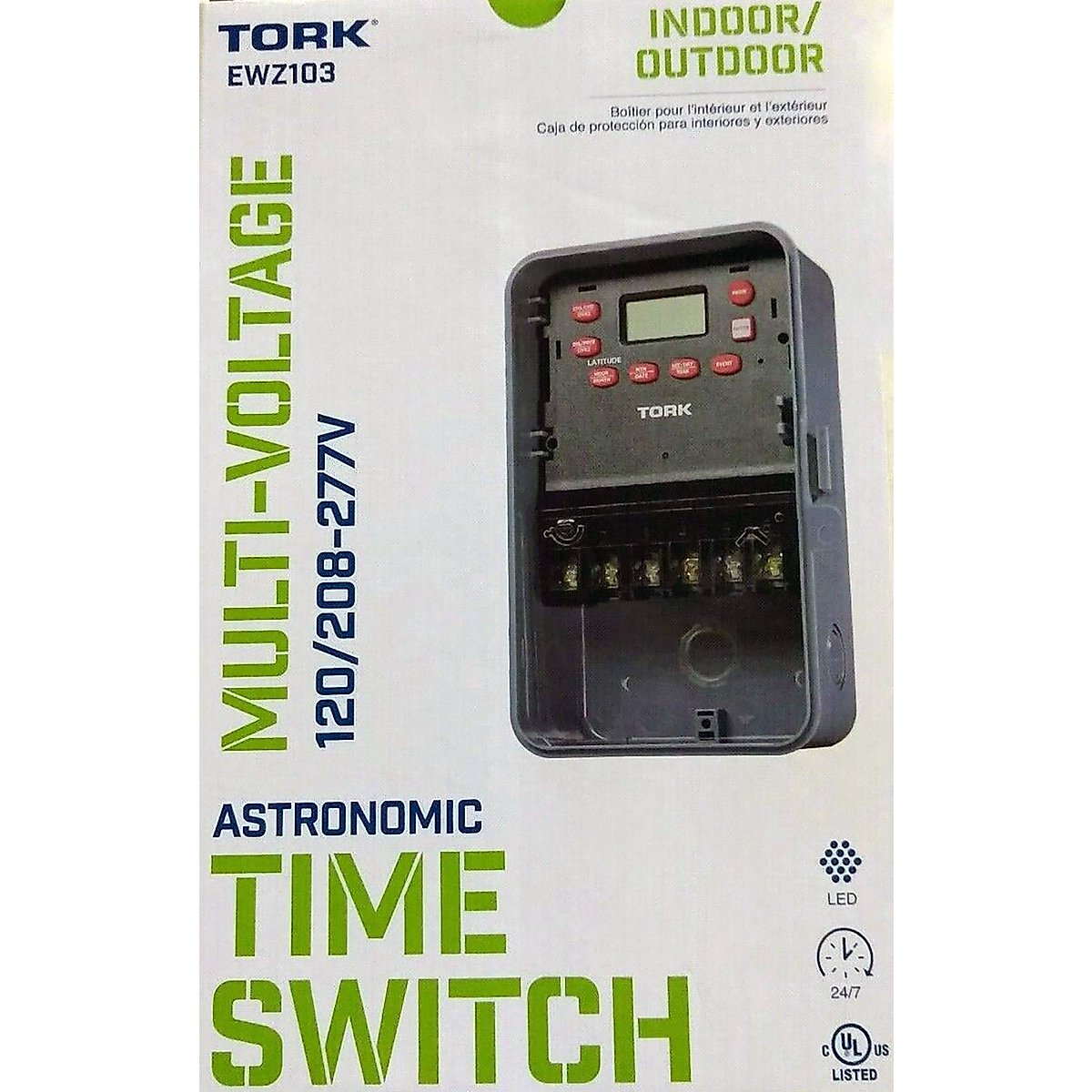 EWZ Series Multipurpose Control Astronomic 7 Day Time Switch, 120-277 VAC Input Supply, 1 Channel, DPST Output Dry Contact